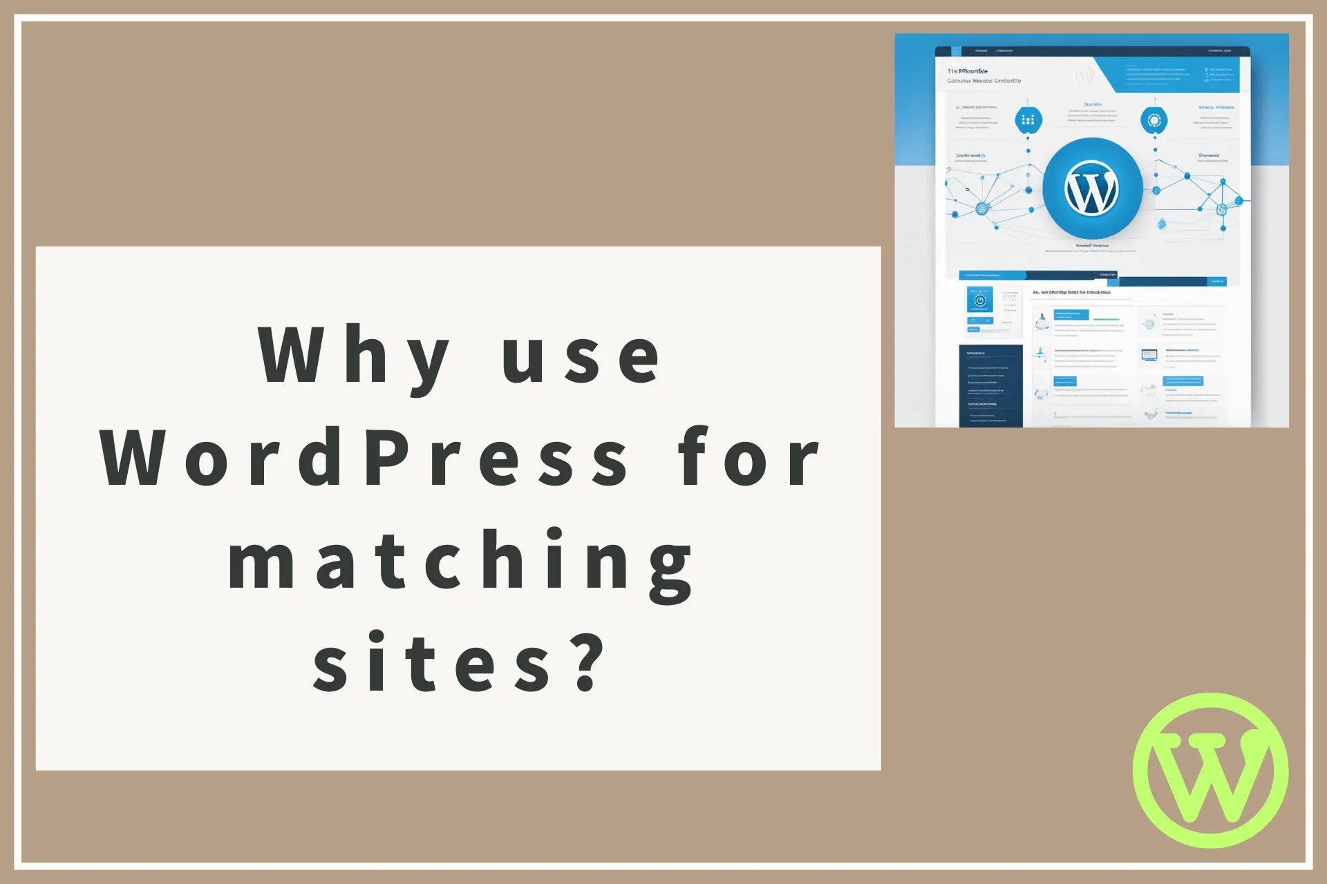 What are the 4 reasons why you should create a matching site with ...